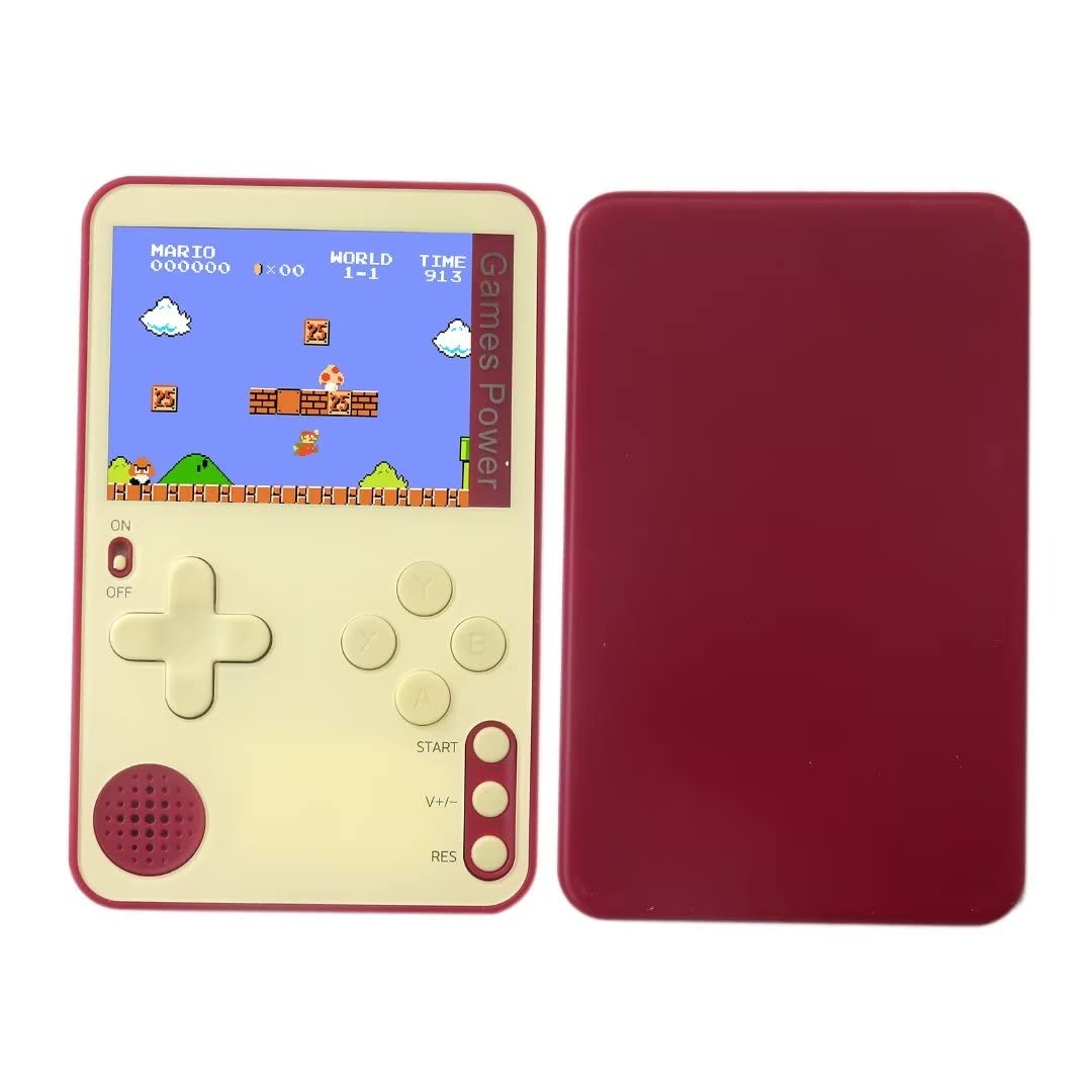 5V/1A 400mAh Handheld Game Consoles, Retro Mini Game Player with 500 Classic FC Games, Good Present for Kids, Xmas Gift Mix Colors (Red)