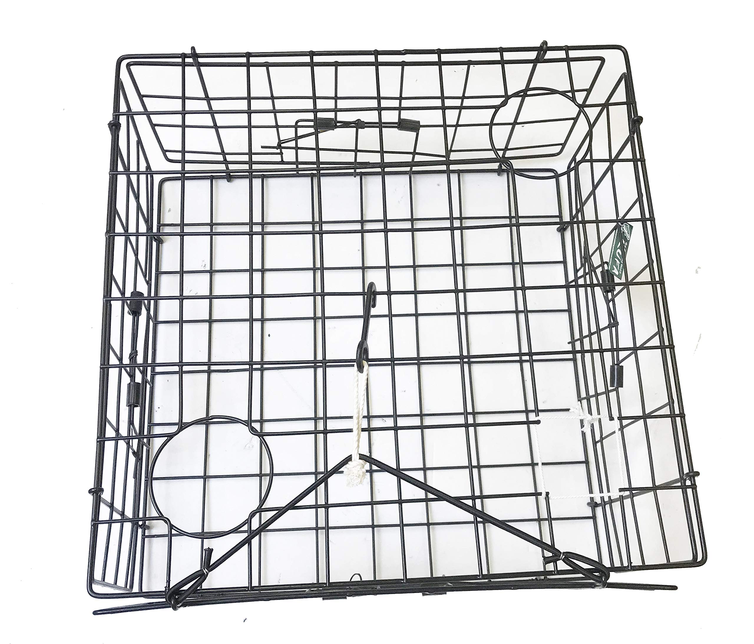 2-Pack of KUFA Vinyl Coated Crab Traps & Accessory Kits Including 100' Rope, Caliper, Harness, Bait Bag & Red/White Float (5"x11" Float, 5/16" Non-Lead Sinking Line)