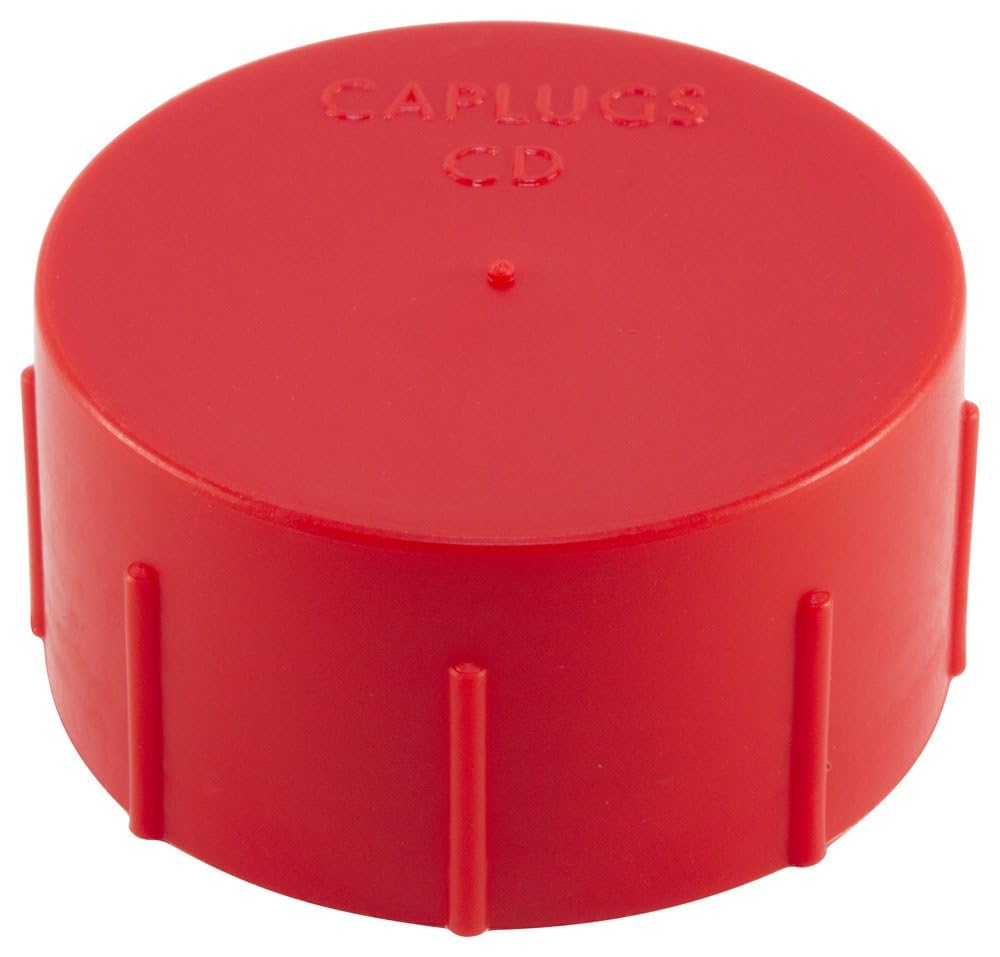 Caplugs CD-2 CD Series â Threaded Plastic Cap for Flared JIC Fittings, 1000 Pack, Red LD-PE, to Fit Thread Size 1/4"-36 Protective Closures, Dirt and Moisture Seals, Masking, Painting, Plating