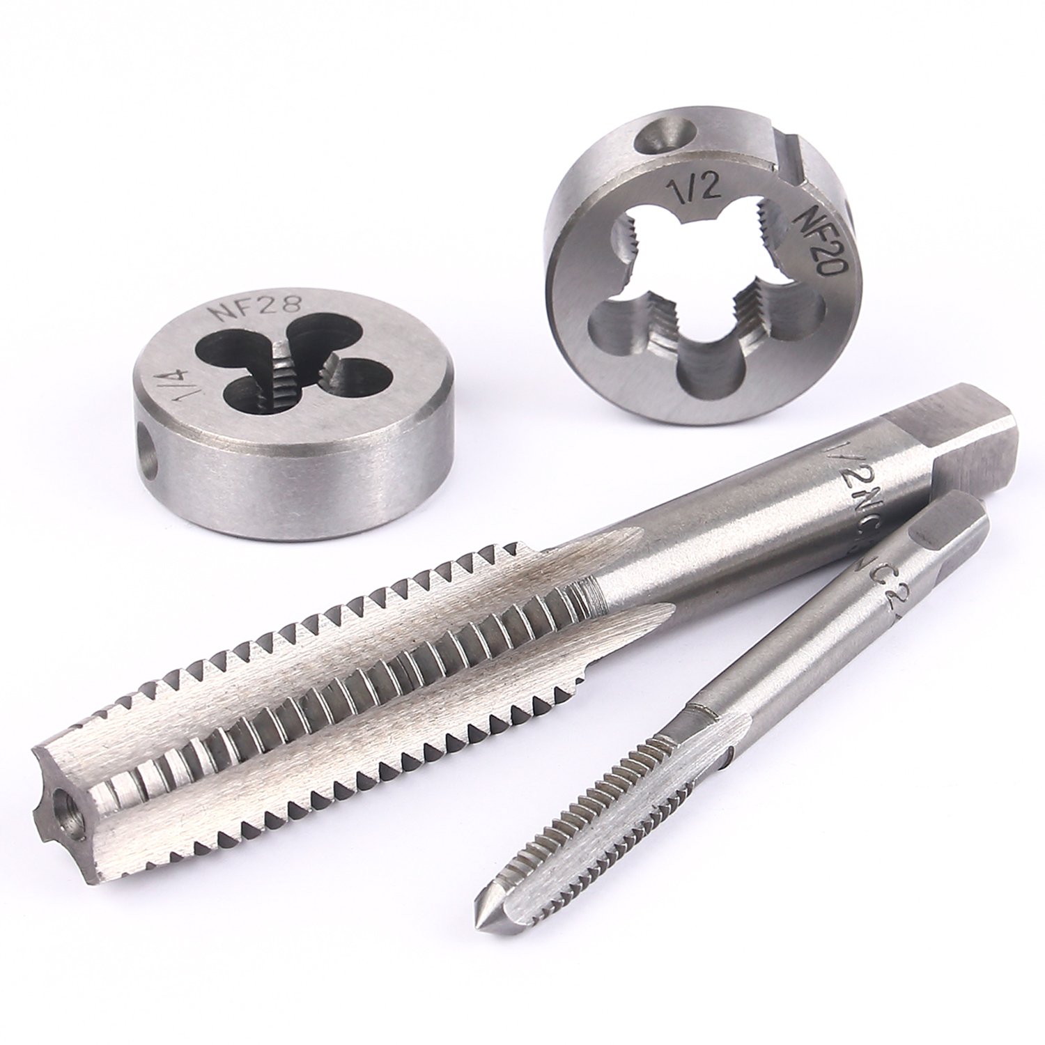 60-Pc Master Tap and Die Set - Include SAE Inch Size #4 to 1/2β and Metric Size M3 to M12, Coarse and Fine Threads | Essential Threading Rethreading Tool Kit with Complete Accessories and Storage Case