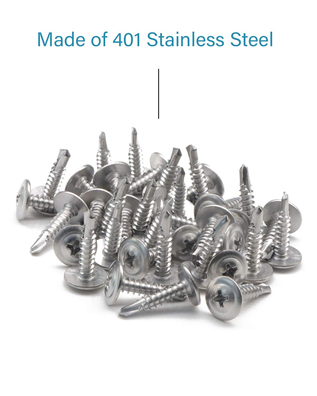 IMScrews 200pcs #8 x 3/4" Self Drilling Truss Head Screws Standard Thread Wood Work MDF 410 Stainless Steel