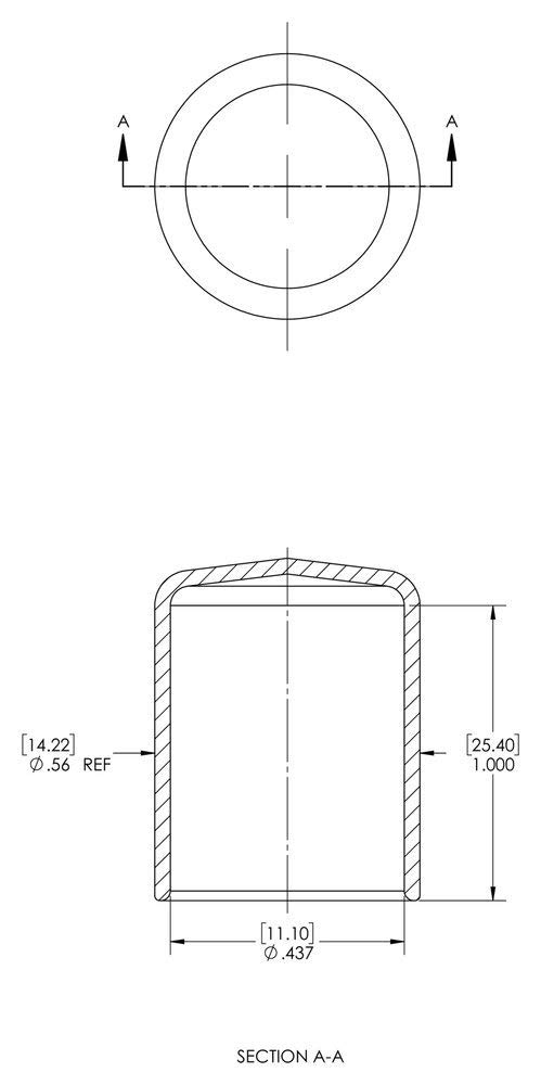 Caplugs VC437-16 VC Series – Round Vinyl Cap, 50 Pack, Black Plastic, 0.437" W x 1.000" L Protective Closures, Thread Protectors, Dust and Moisture Seals, Masking, Plating, Color Coding (99394100)