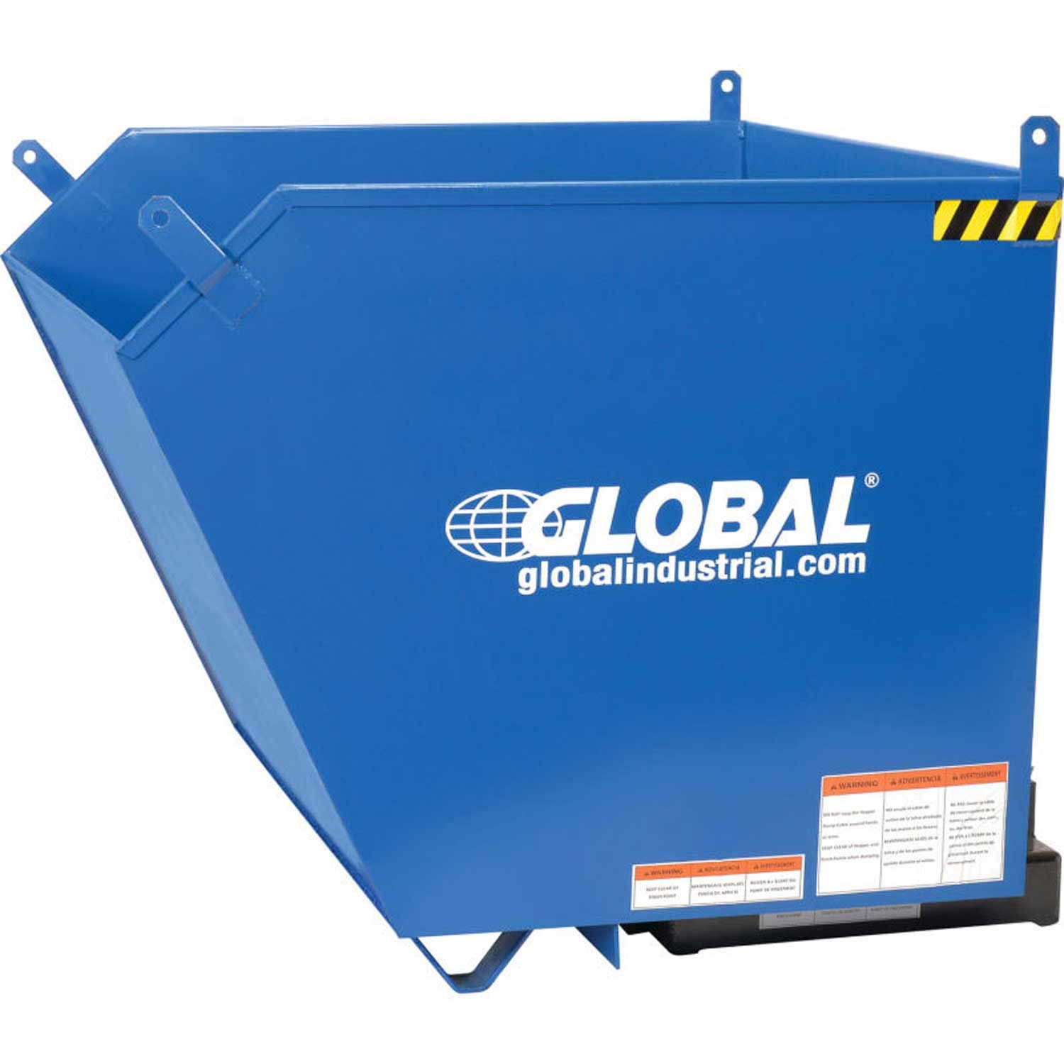 Global Industrial 1-1/2 Cubic Yard Low-Profile Self-Dumping Forklift Hopper, 6000 Lb. Cap.