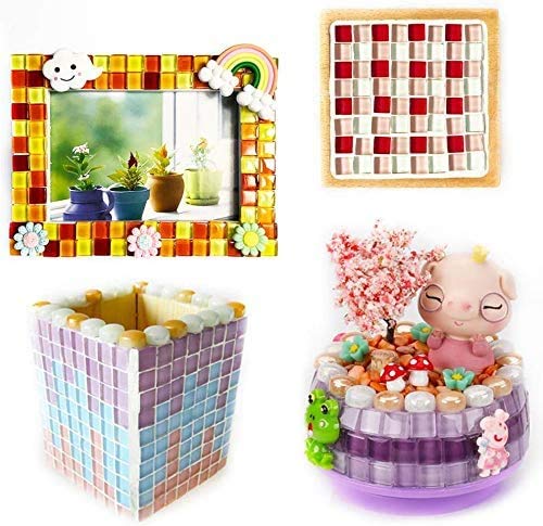 BestTeam 200g Mosaic Tile, Glass Tiles for Art Crafts DIY Children Puzzle Handmade Materials Home Decor -3/4 Inch (20mm) (Sky Blue)