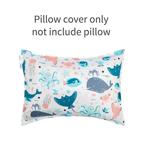 Babygoal 13x18 Toddler Pillowcases Set of 2, Fits Toddler Size Pillow, 100% Woven Cotton, Envelope Closure, Machine Washable Kids Pillow Case 2CFPW13-B