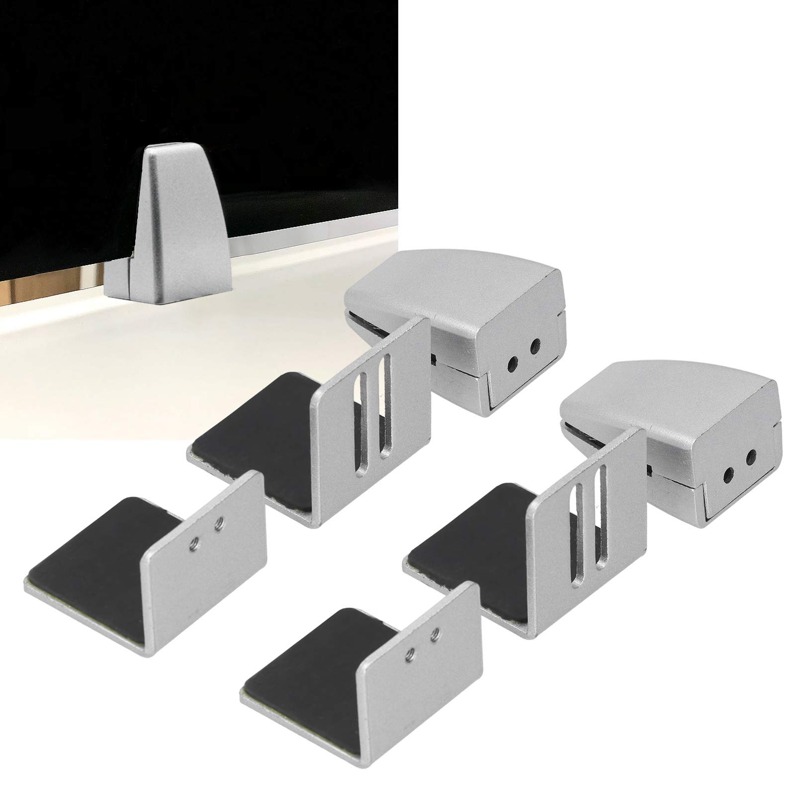 2-Pack Universal Privacy Panel Clamps - Mount Acrylic Sneeze Guard on Desks up to 20mm Thick - Sturdy Aluminum Clips for Office Dividers and Privacy Shields