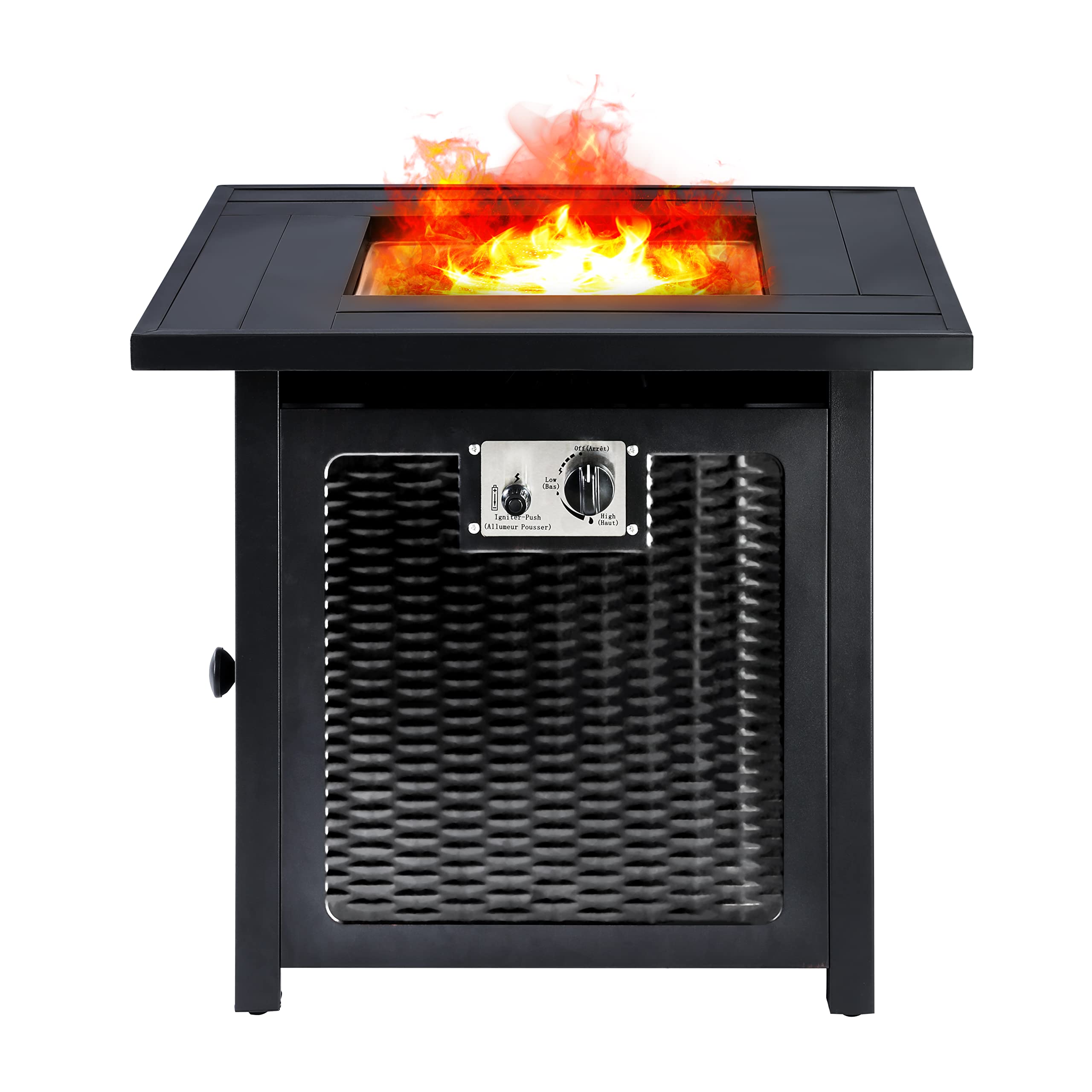 Aisender Outdoor Propane Fire Pit 28 Inch Gas Fire Pit Table, 50,000 BTU Square Fire Table with CSA Safety Certificate for Celebration and Party in The Garden, Backyard and Patio