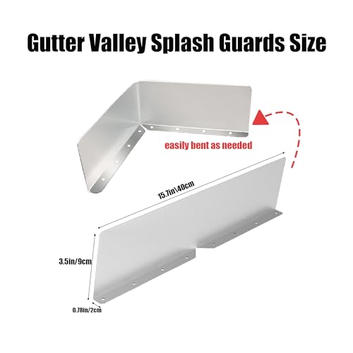 2Pcs Gutter Valley Splash Guards,Rain Gutter Splash Guards,Rain Diverter for Roof,Roofing Gutter Guards for House Shingle Roofs Corner (2)