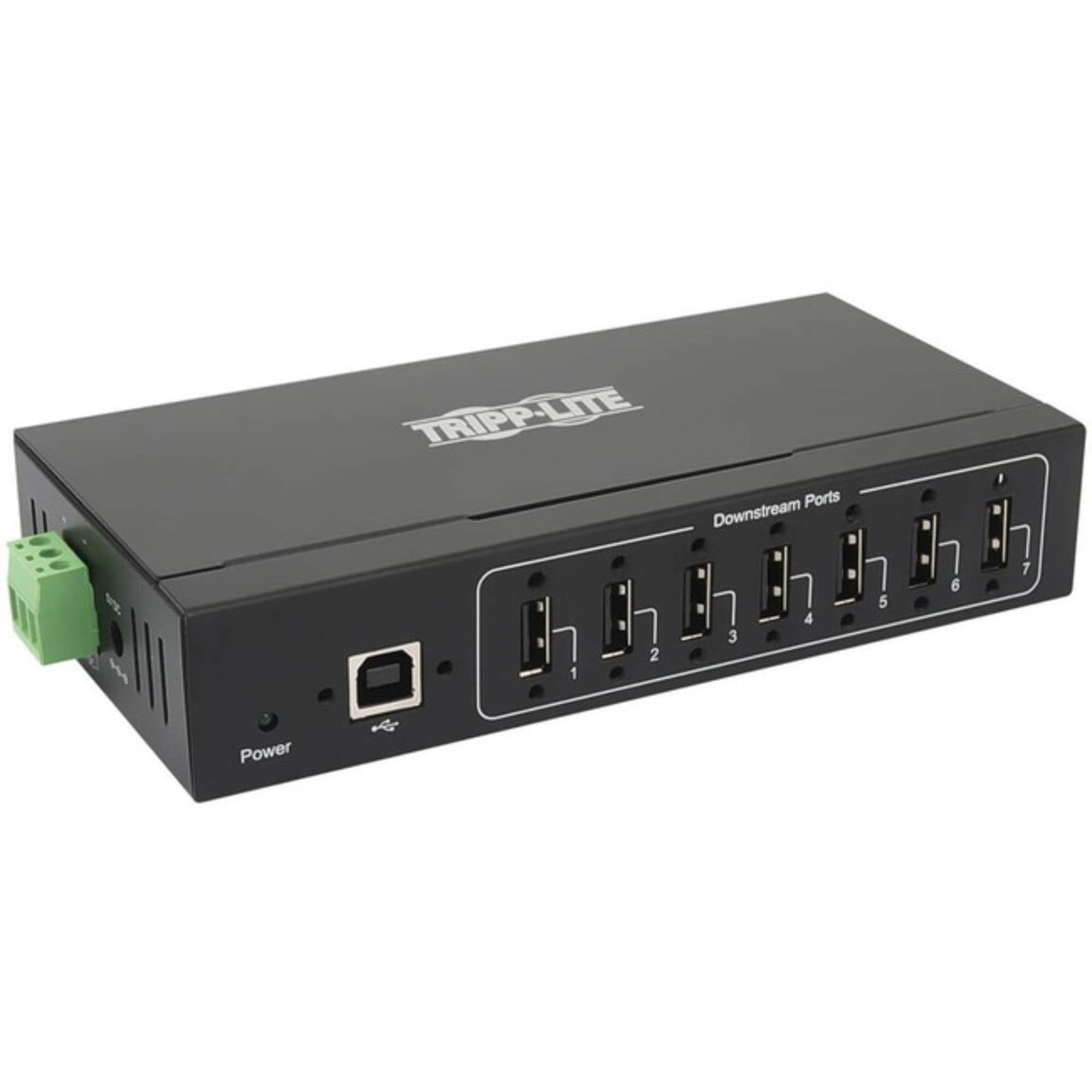 Tripp Lite 7-Port USB 2.0 Hub, Industrial Grade Hub USB 2.0, 15 kv ESD Immunity, Industrial USB 2.0 Hub with 7 Ports, Metal Housing Build, Wall/DIN Mounting (U223-007-IND-1)