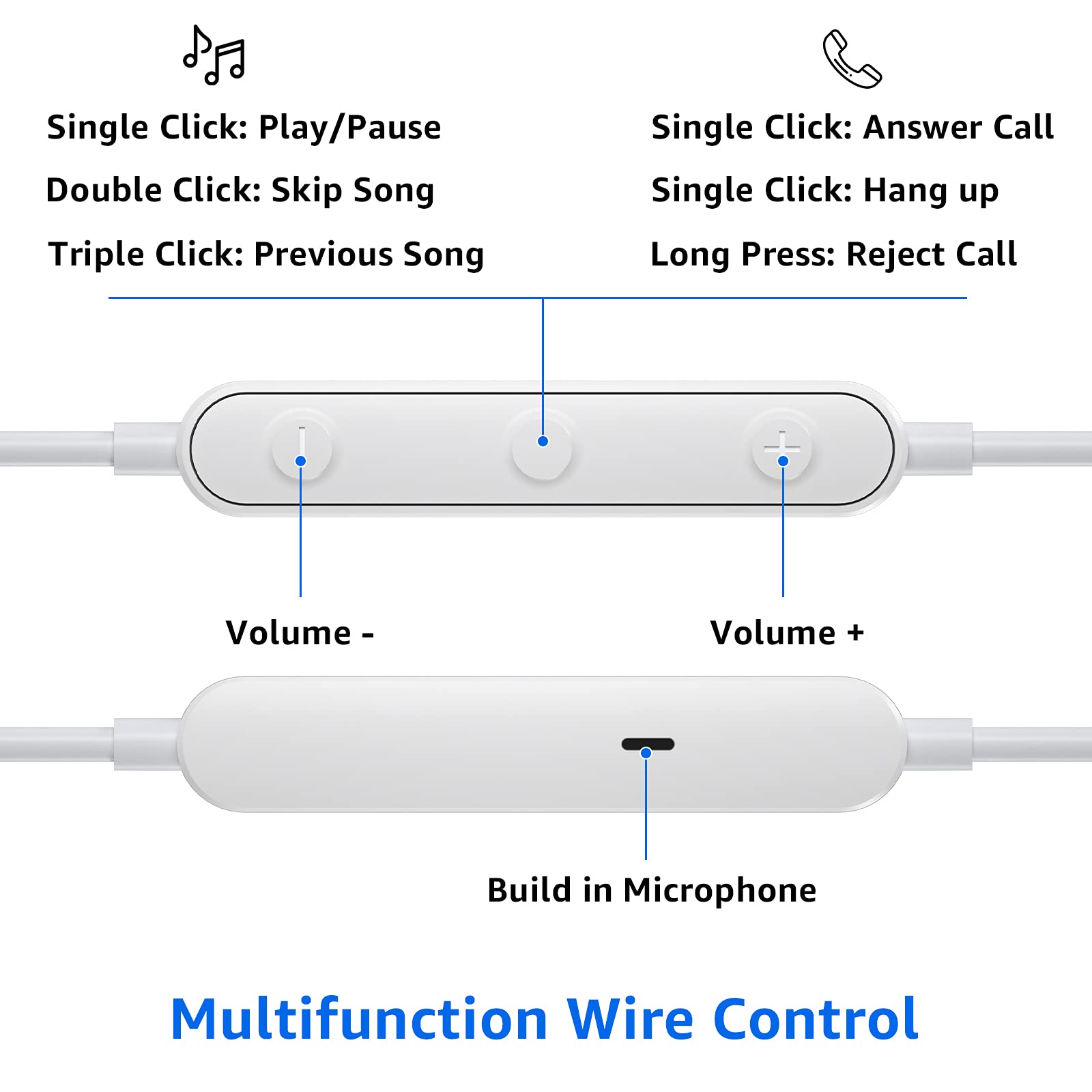 2-Pack USB C Headphones Magnetic Wired Earbuds in-Ear USB C Earphones with Mic Volume Control Stereo Noise Canceling for iPad Air (M2),Samsung S24 S23 Ultra S22 S21 S20 A53,Pixel 6a 6 7 OnePlus 11