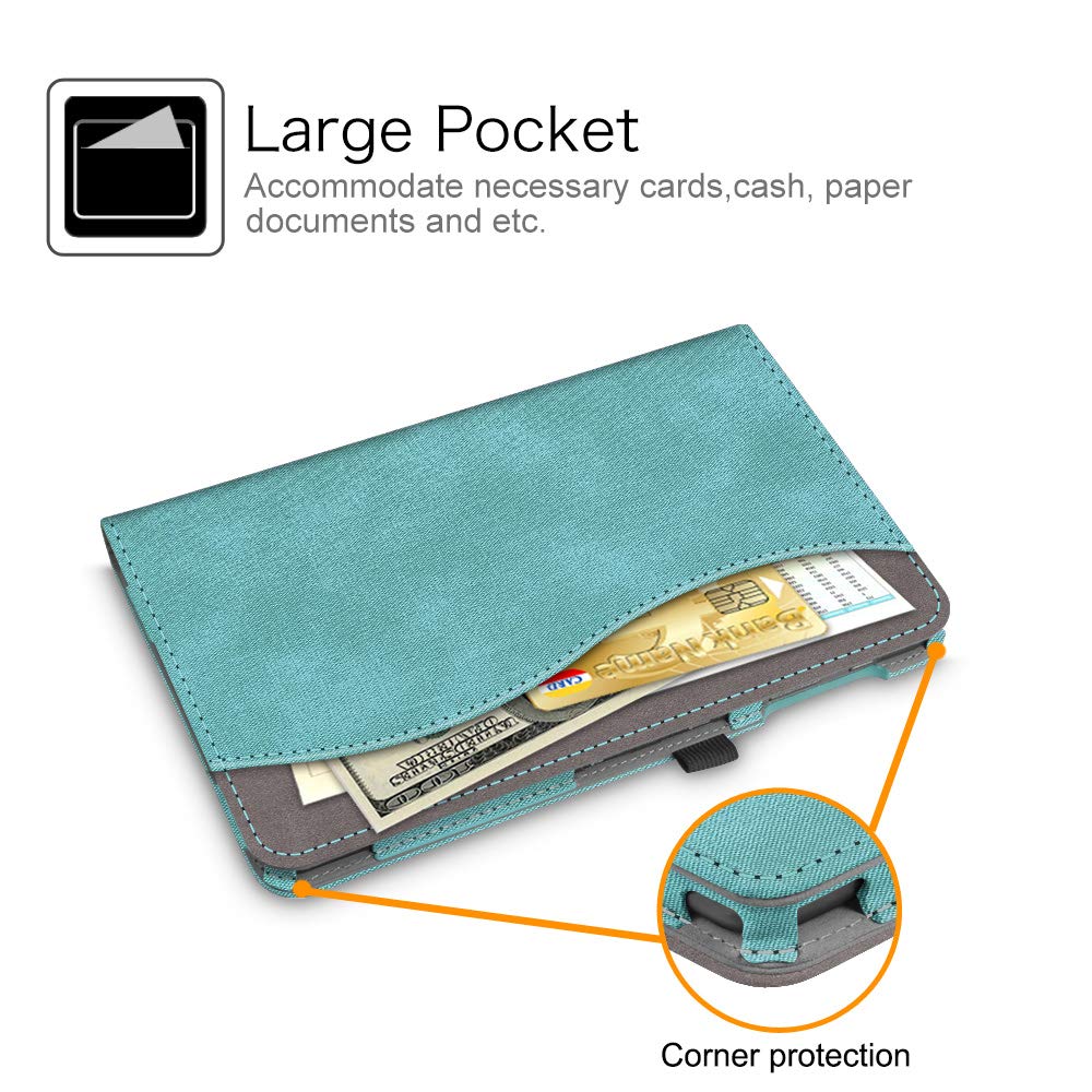 Fintie Case for Samsung Galaxy Tab A 10.1 (2016 NO S Pen Version), [Corner Protection] Multi-Angle Viewing Stand Cover with Pocket Auto Sleep/Wake for Tab A 10.1 (SM-T580/T585/T587), Turquoise