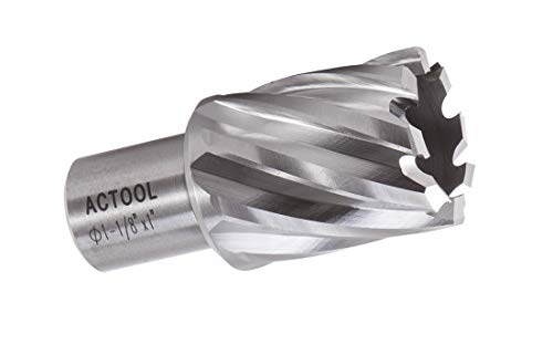 ACTOOL 1-1/8" Diameter × 1" Depth of Cut HSS ANNULAR Cutter with 3/4'' Weldon Shank
