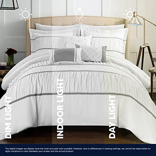 Chic Home CS2124-AN 10 Piece Cheryl Comforter Set, Queen, Beige