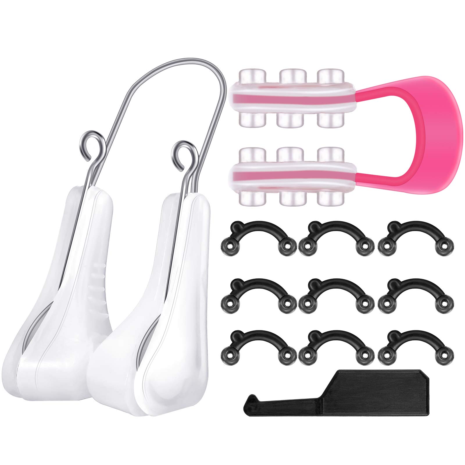 TrelaCo 11 Pieces Nose Shaper Clip Nose Lifting Shaping Clip Nose up Lifting Clips Nose Lifter Silicone Nose Bridge for Wide Nose, Low Nose, Inverted Nose, Curved Nose, Big Nose