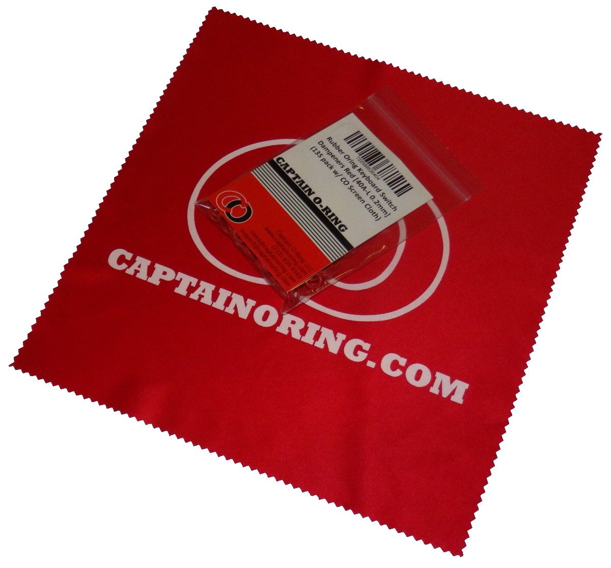 Captain O-Ring - Rubber Oring Keyboard Switch Dampeners/Sound Reducers Red [40A-L 0.2mm Reduction] (135 pcs w/Screen Cloth)