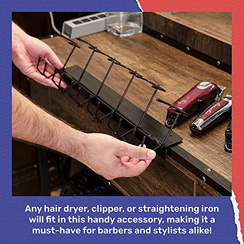 BarberMate Barber Buddy 6-Slot Clipper Rack, Barber Clipper and Hair Tool Organizer, Salon Station Rack, Professional Barber Supplies and Accessories