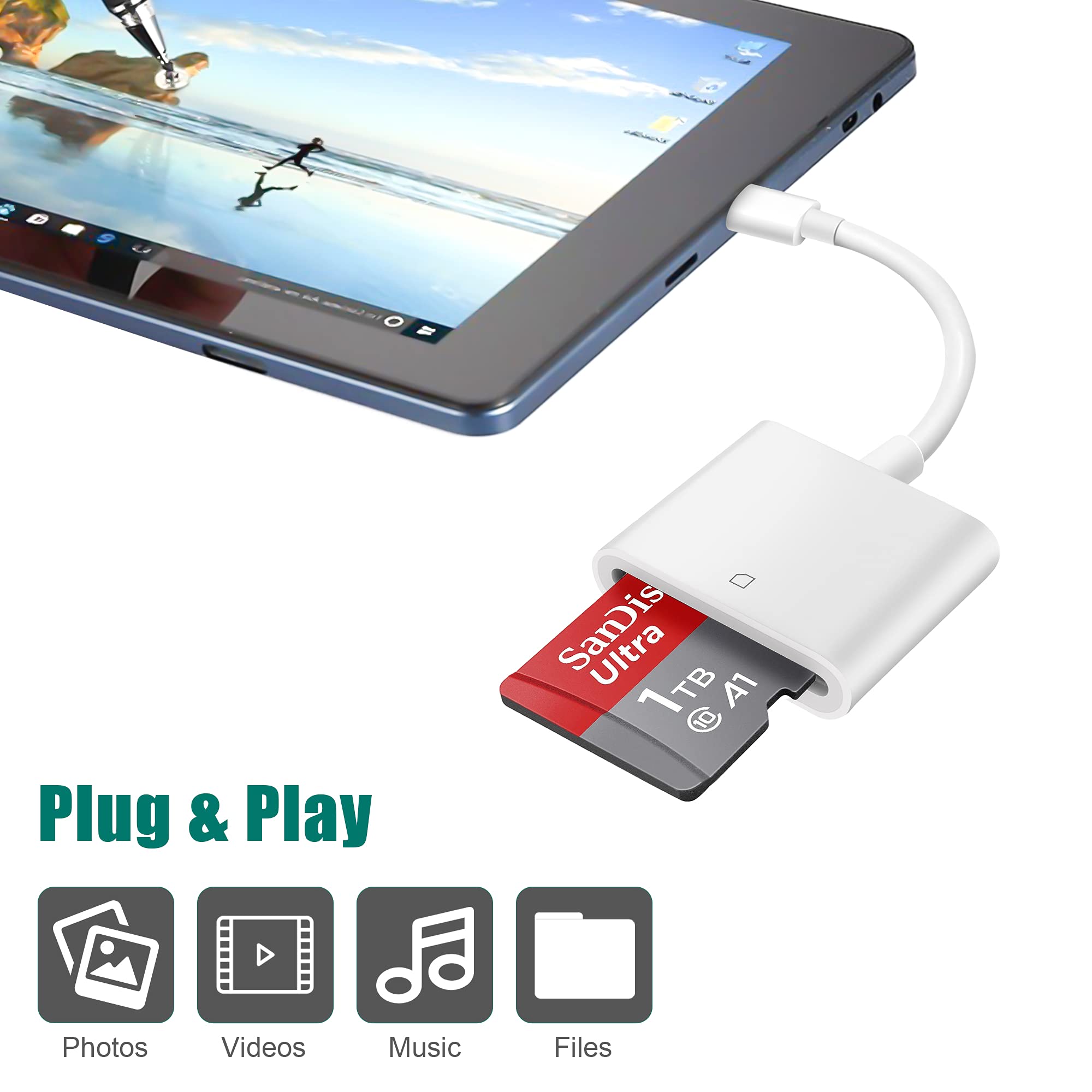 USB C SD Card Reader, Type C SD Card Adapter SDHC Memroy Card Reader Compatible with iPhone 15 Pro Max, iPad Pro/Air/Mini, Mac, Samsung Galaxy S24/S23/S22 and More USB-C Devices