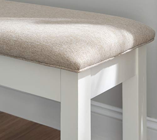 Powell Company Jane White and Beige Dining Storage Compartment by Powell Bench