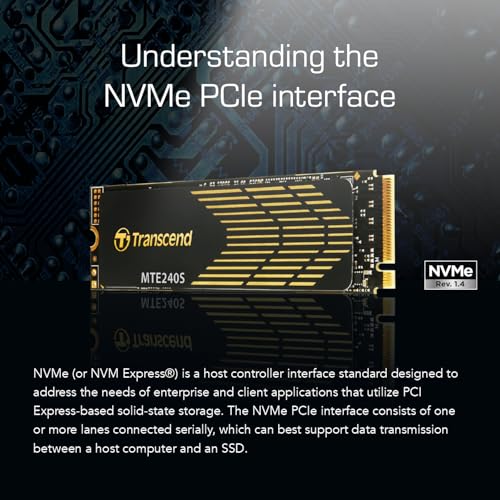 Transcend 500GB NVMe PCIe Gen4 x4 MTE240S M.2 SSD Solid State Drive TS500GMTE240S