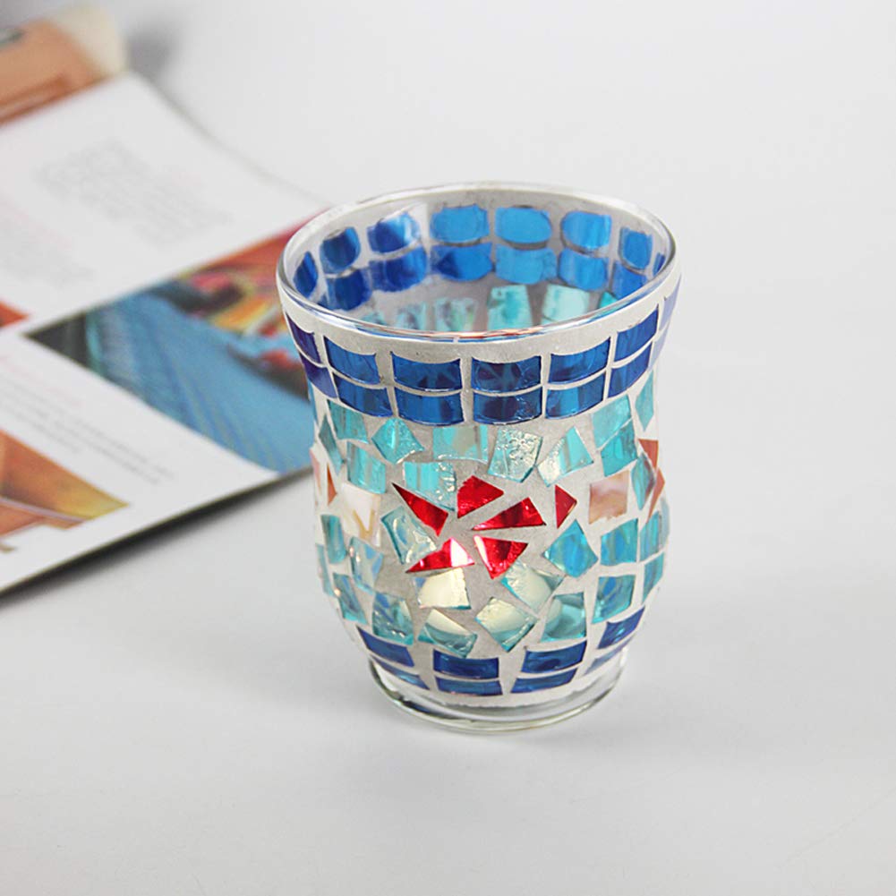 Blue Small Fish Mosaic Glass Tea Light Candle Holder Romantic Handmade Gifts Votive Candleholder Christmas Candlestick Holders Table Centerpieces Home Decor Wedding Party Table Decorations