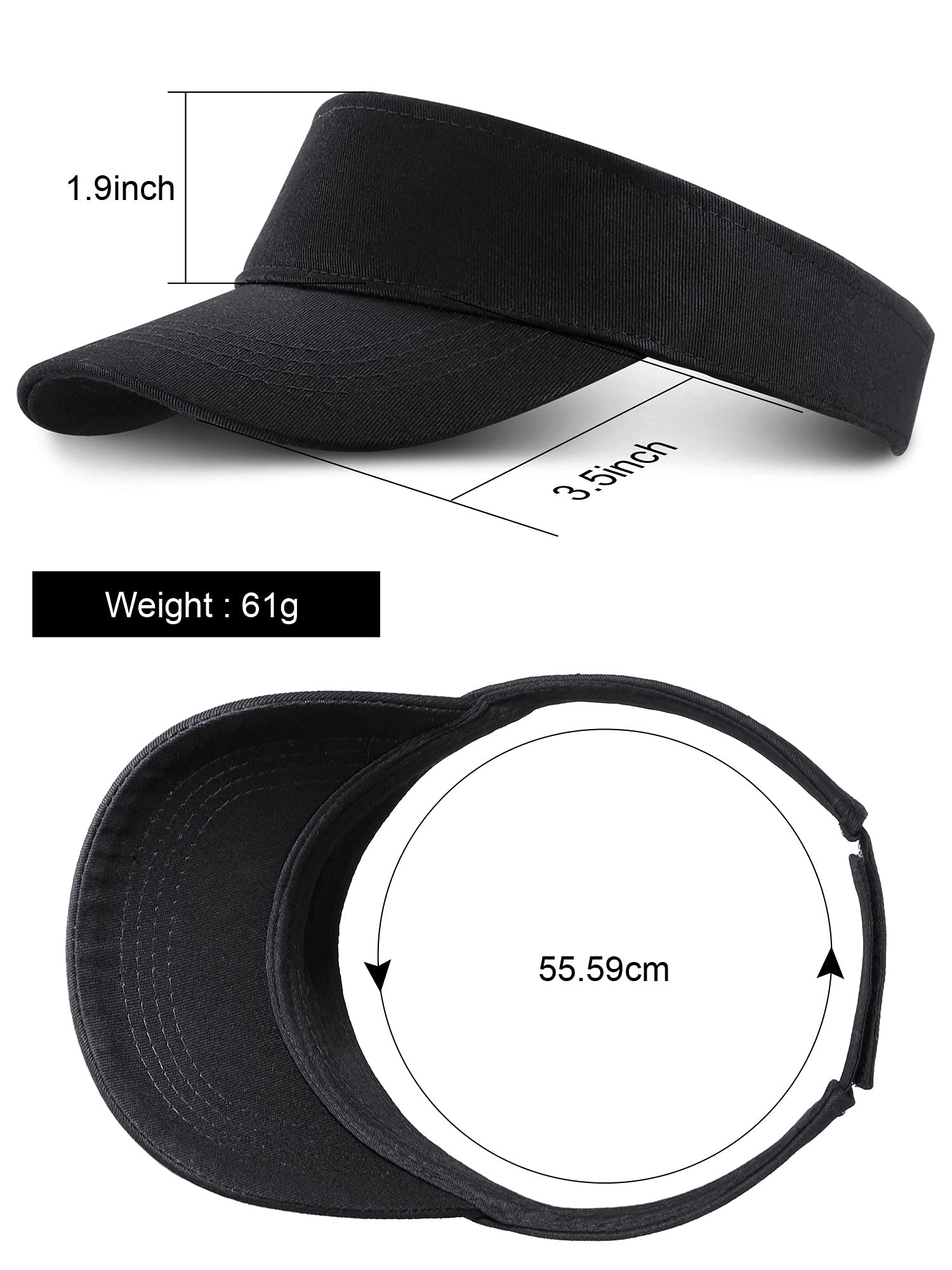 4 Pieces Kids Sports Sun Visor Hats Empty Top Baseball Cap Running Tennis Hats (Red, Light Gray, Navy Blue, Black)