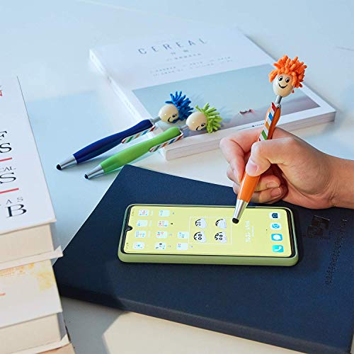 Askfairy 5PCS Mop Head Pens Set,Screen Cleaner Stylus Pens Funny Ballpoint Pens,Lady Boss Desk Office Supplies, 5 Colors