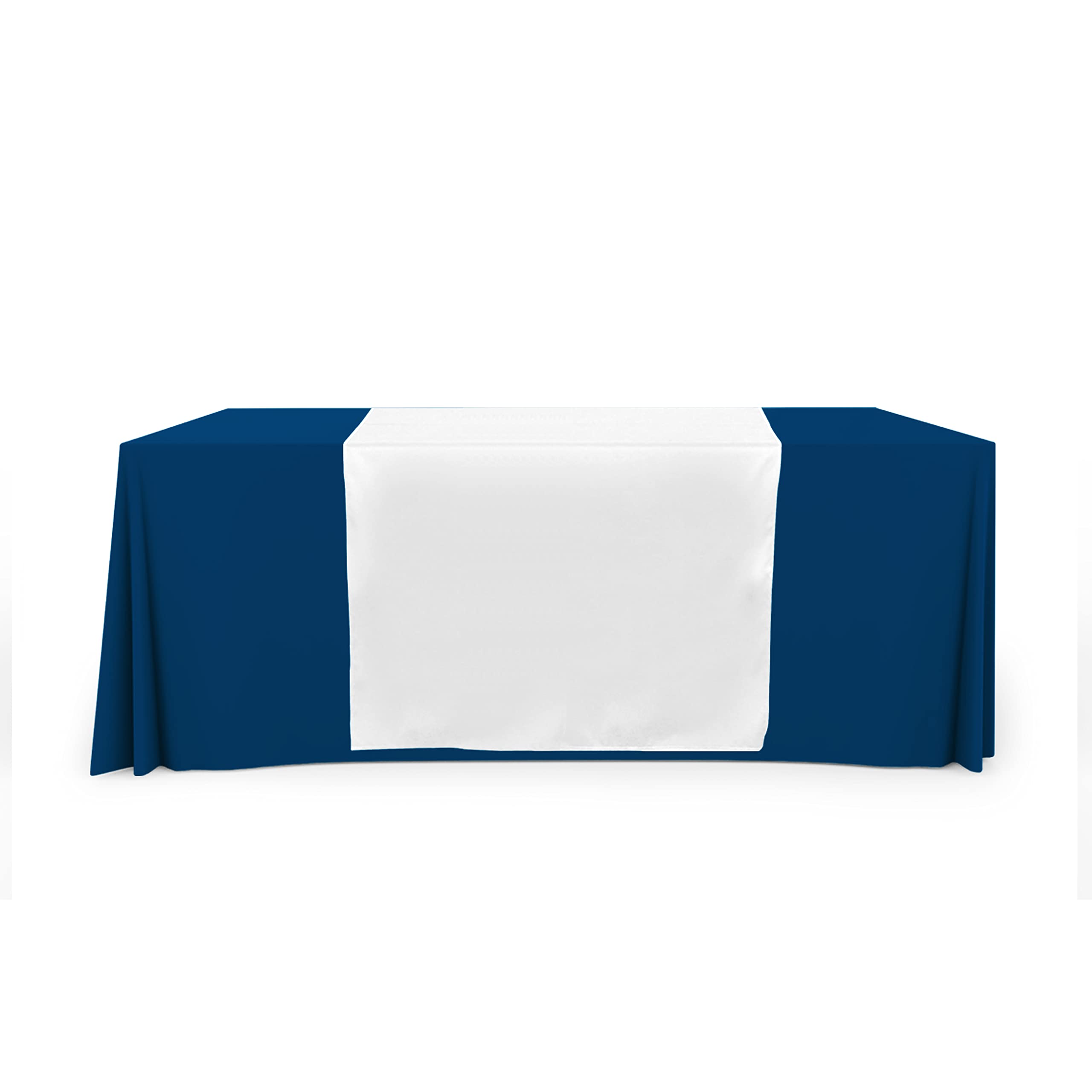 BannerBuzz Table Runner, Polyester Fabric, 170 GSM, Hot Knife Cut Finishing, Full Color, 1440DPI, Dye-Sublimation Printing (30" W X 72" H, White)