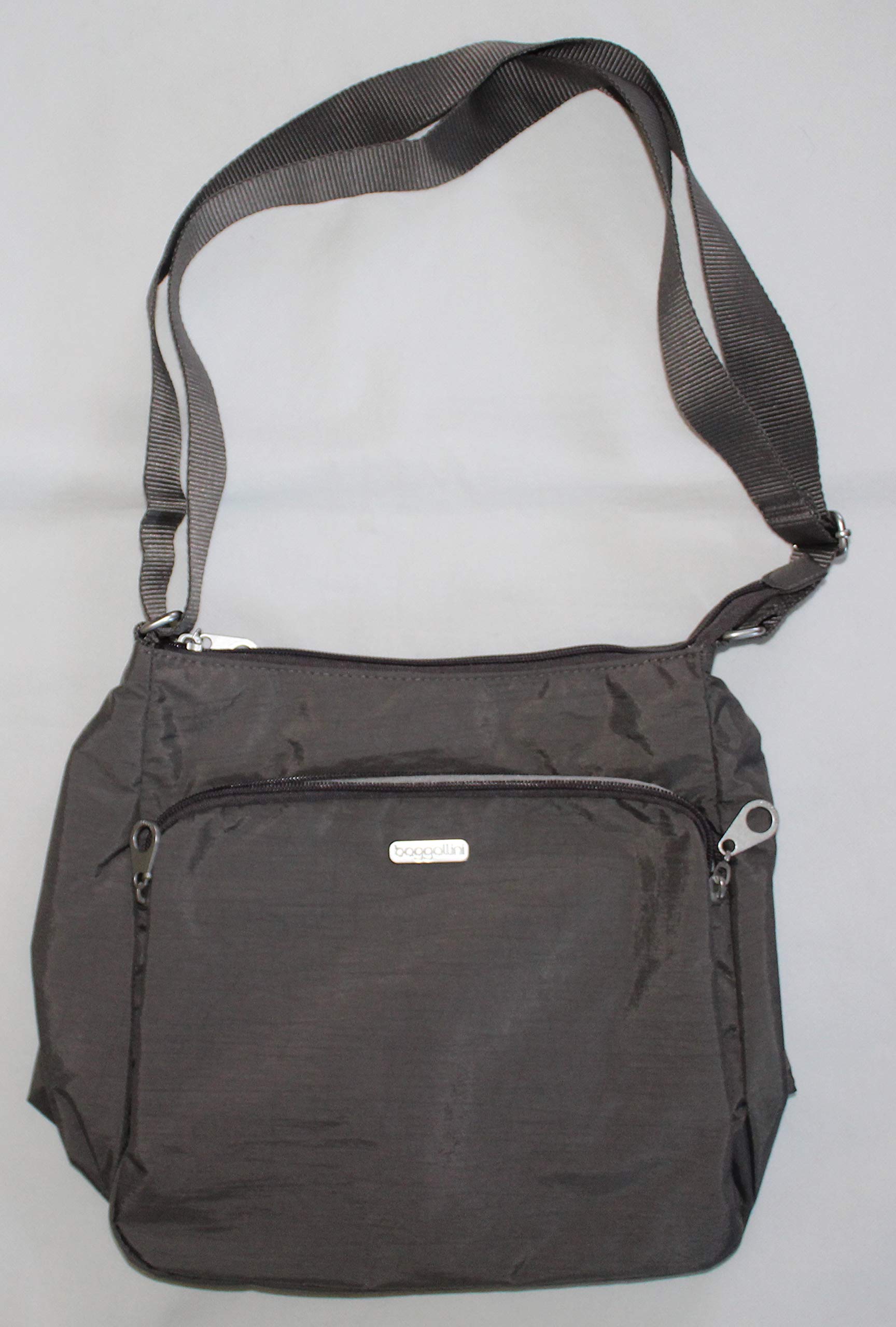 Baggallini Gray Shoulder Hand Bag Purse Handbag Nylon, Medium