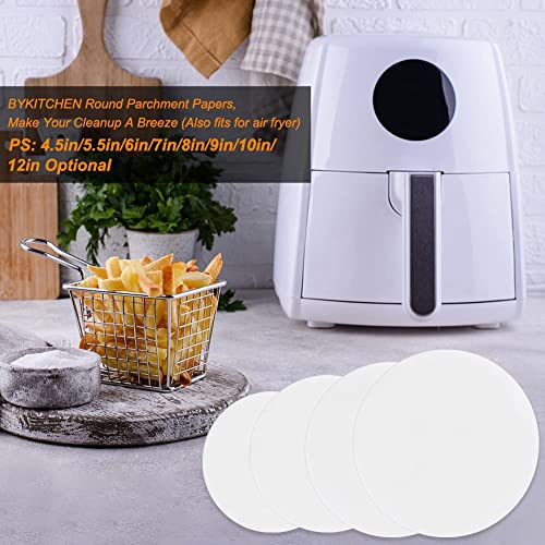 8 Inch Parchment Paper Rounds, Set of 200, Non Stick Baking Parchment Circles, Cake Parchment Rounds for Cake Pan, Springform Pan, Tortilla Press and so on(4.5/5.5/6/7/9/10/12in Available)