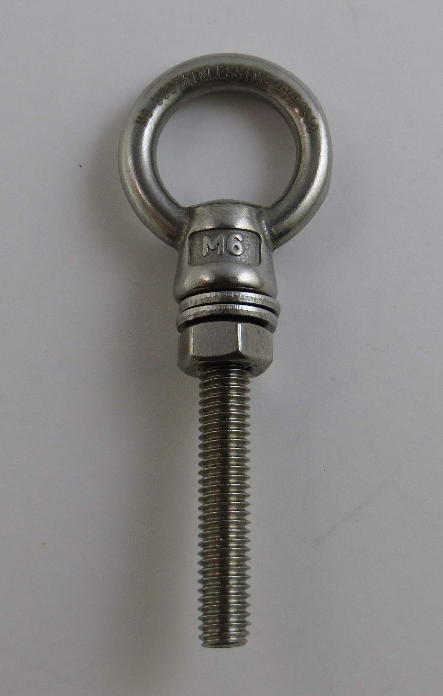 US STAINLESS 2 Pieces Stainless Steel 316 (Shape Type 307) M6 Lifting Eye Bolt 6mm x 40mm Marine Grade Pitch of 1