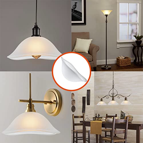 Aspen Creative 23505-01 Frosted Shade for Medium Base Socket Torchiere, Swag Lamp, Pendant, 9-5/8" Diameter x 4-1/8" High, 1 Pack Replacement Glass, Alabaster