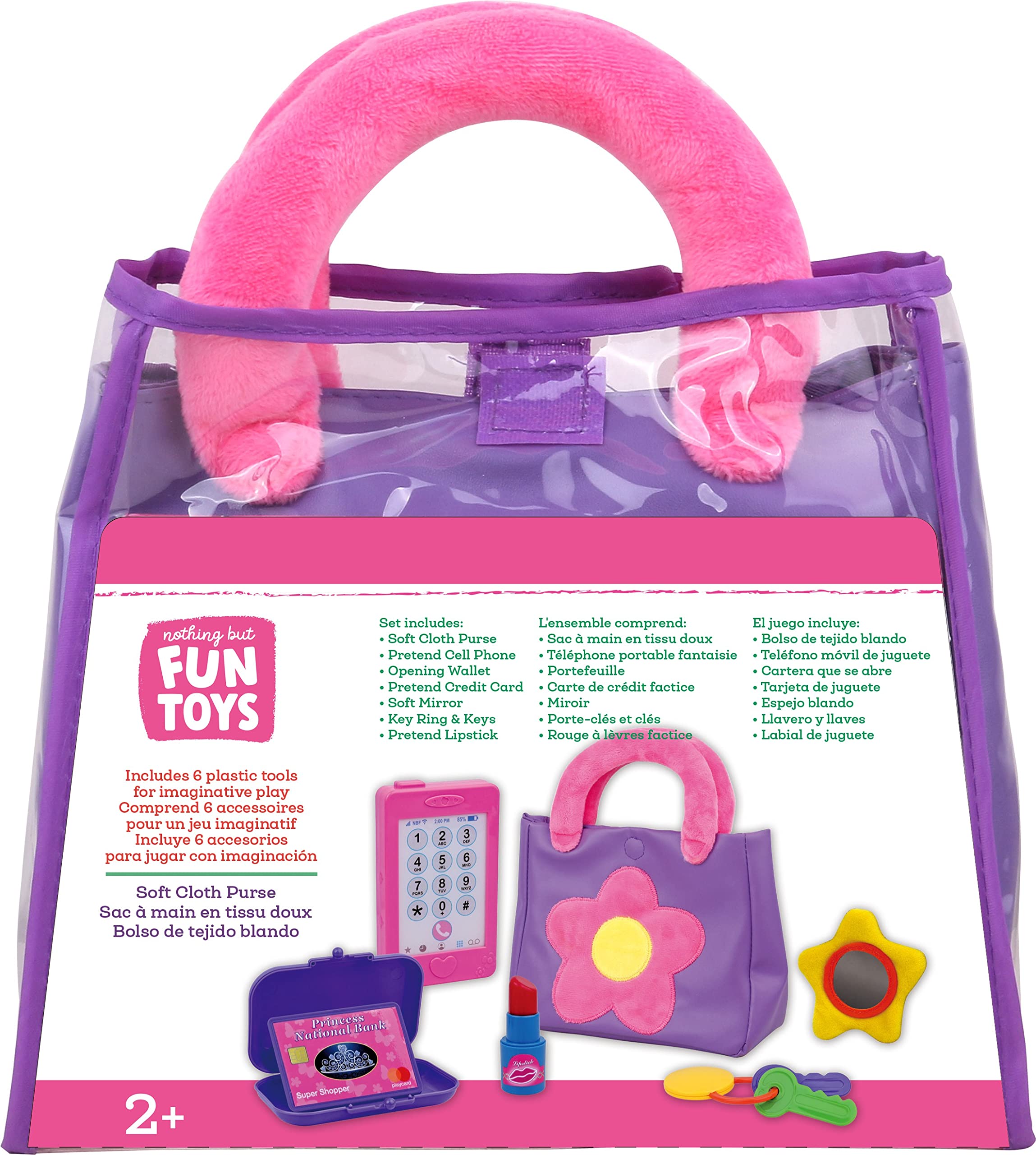 Nothing But Fun Toys Let's Pretend Play Purse Set Designed for Children Ages 2+ Years, Multi