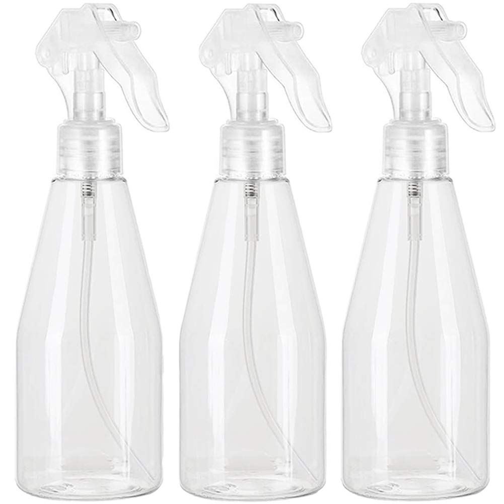 3 Pack Empty Spray Bottle, 200ml Clear Plastic Spray Bottle Refillable Trigger Sprayer, Plant Mister for Cleaning Solutions, Hair Care, Essential Oils