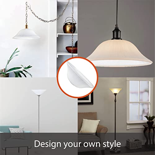 Aspen Creative 23121-01, Etched Alabaster Replacement Glass Shade for Medium Base Socket Torchiere Lamp, Swag Lamp and Pendant, 1-5/8" Fitter Size x 20" Diameter x 6-3/4" Height