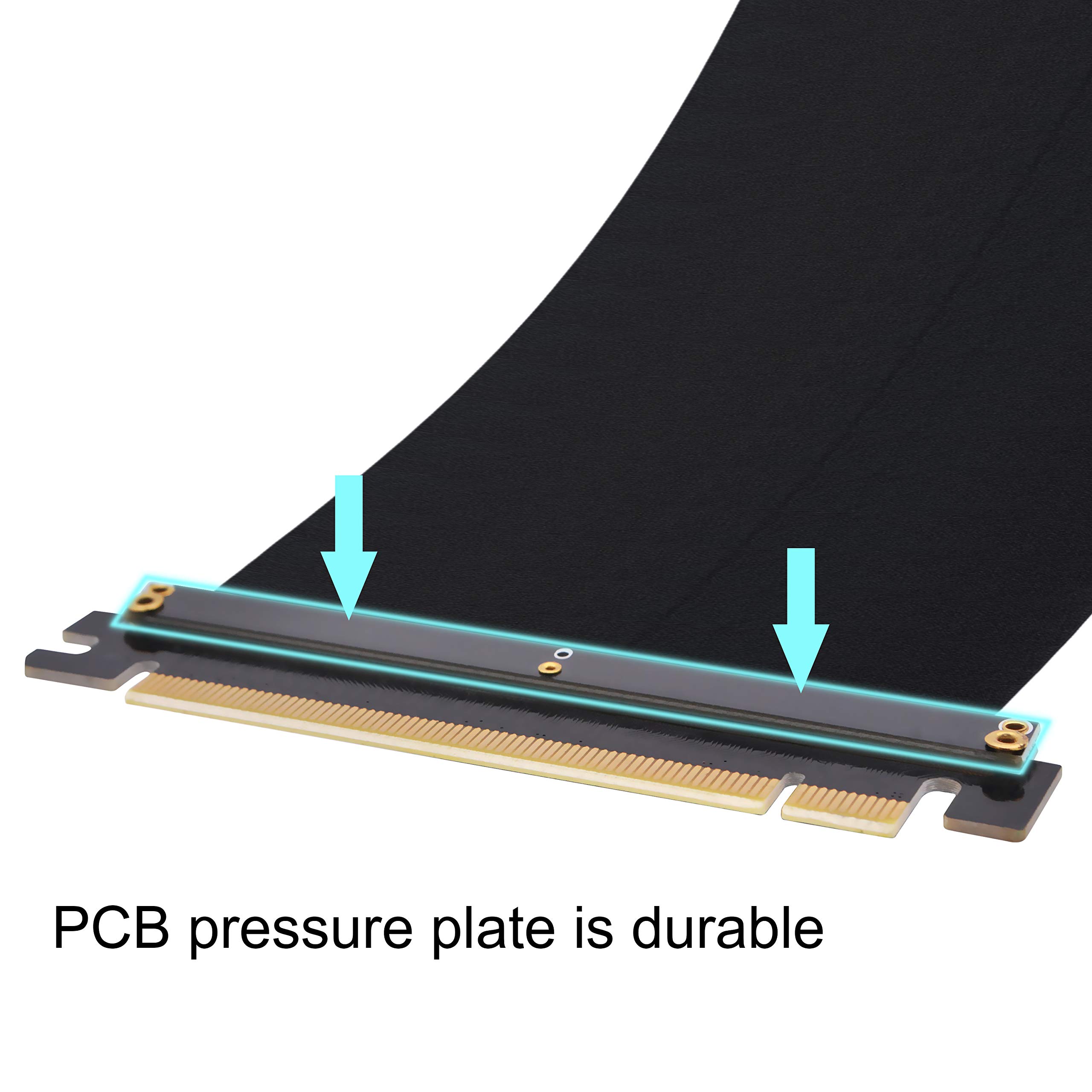 EZDIY-FAB New PCI Express 16x Flexible Cable Extension Port Adapters, High Speed PCIE Riser Cable 90 Degrees, Fit with FD R6 Case -20cm