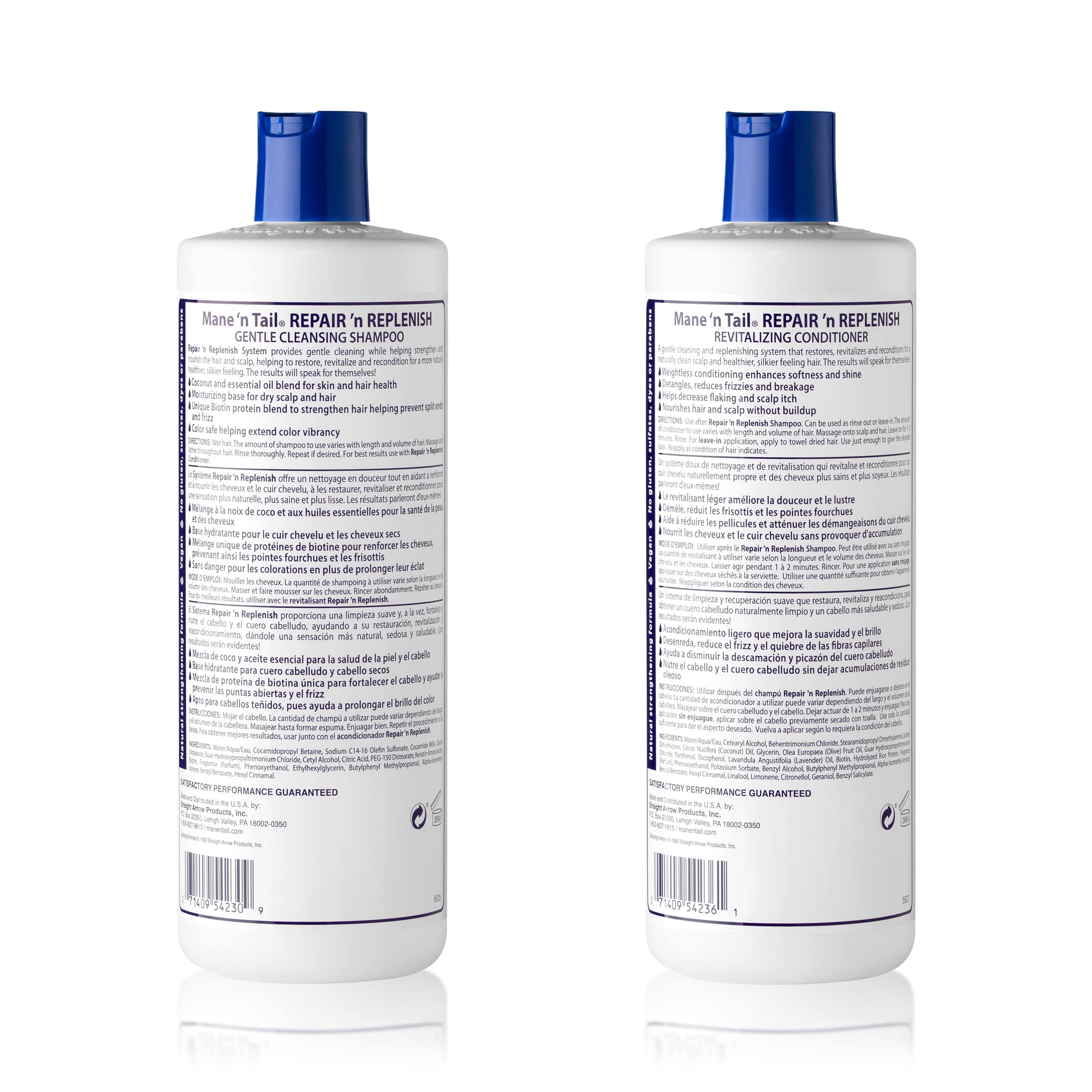 Mane ’n Tail Sulfate Free Repair ’n Replenish Gentle Cleaning And Replenishing System (15.2 Oz Each)