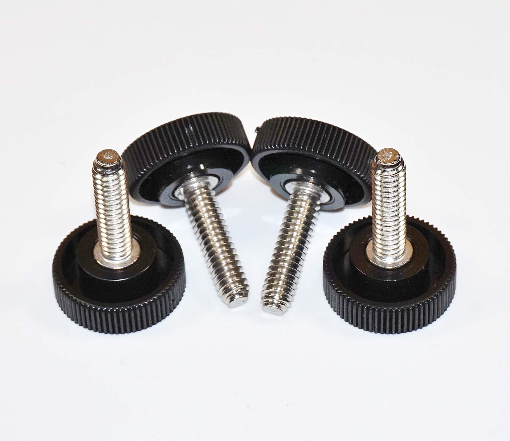 Four (4) 1/4-20 x 1 Long Stainless Steel Thumb Screws 1" Round Knurled Plastic Head