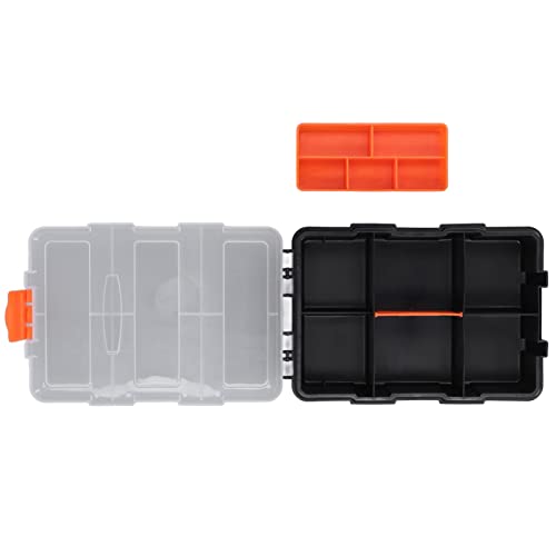 8.9x6.1x2.2in Small Parts Organizer, Tools Storage Box, Hardware Organizers with Removable Plastic Dividers, PVC Components Parts Tool Organizer for Hardware, Screws, Bolts, Nails, Jewelry