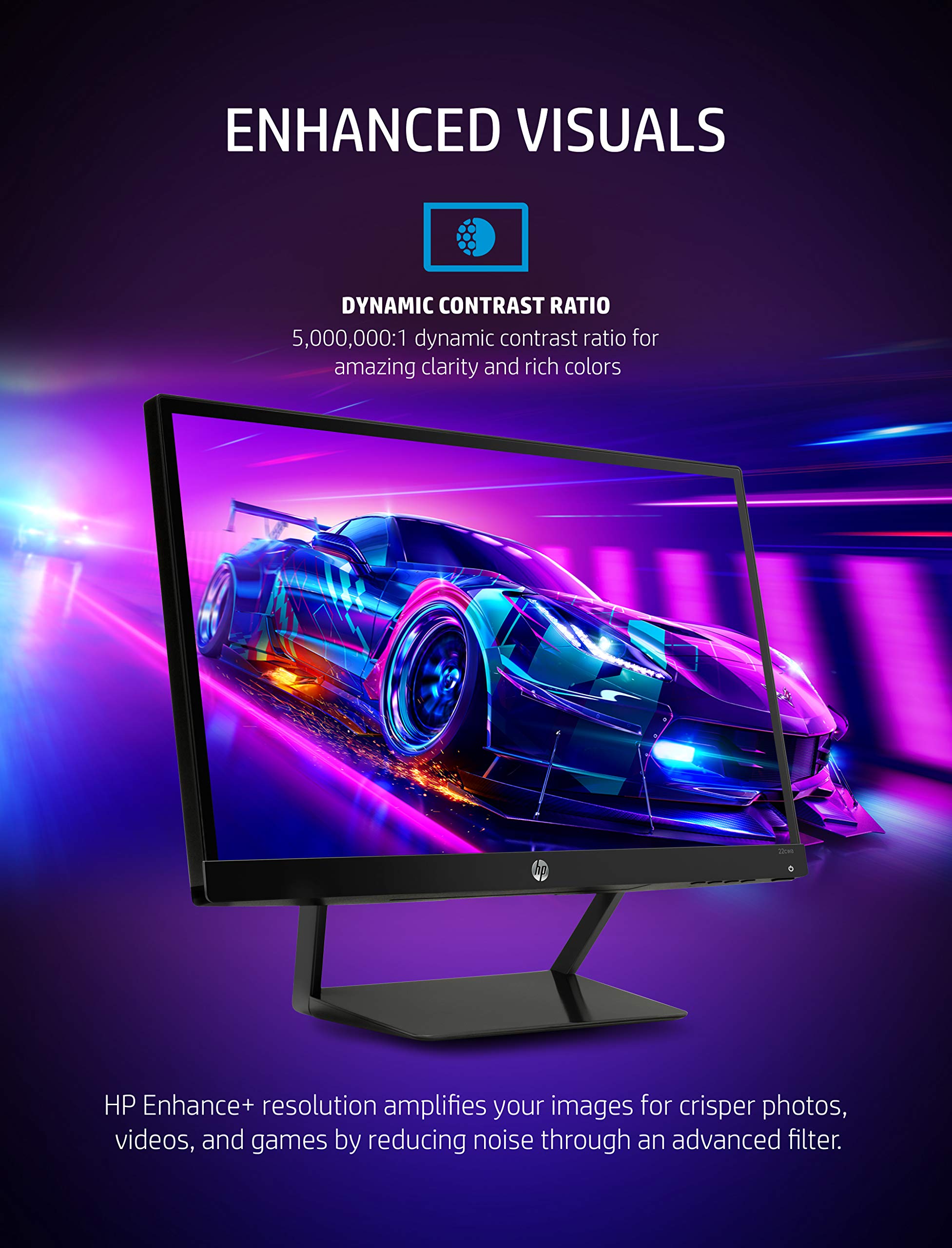 HP Pavilion 22CWA 21.5 IPS LED Monitor 1920x1080 Full HD HDMI VGA (Renewed)