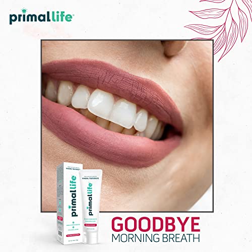 Primal Life Organics - Dirty Mouth Natural Alkalizing Toothpaste, Hydroxyapatite, Flavored Essential Oils, Natural Kaolin, Bentonite Clay, Colloidal Silver, Organic, Vegan (Peppermint Flavor, 4oz)