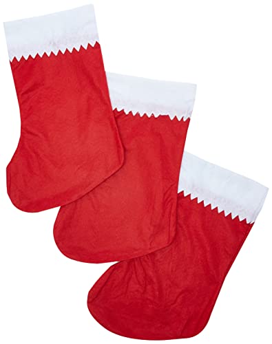 Baker Ross - EX5973 Large Felt Christmas Stockings ⁠— Creative Arts and Crafts for Kids to Decorate, Embellish and Personalise (Pack of 3)