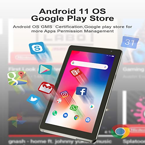BYANDBY Tablet 7 inch Android 11.0 Tablet, 32GB ROM (128GB Expand), Quad-Core, WiFi, GMS, Dual Camera, Educational, Games (Black)