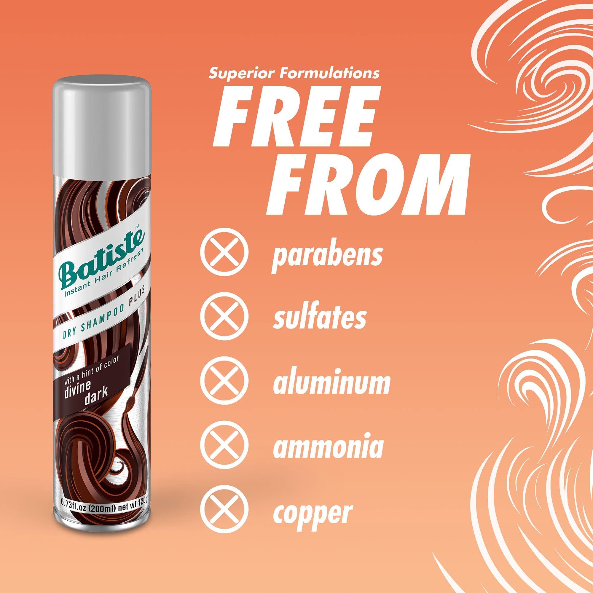 Batiste Dry Shampoo for Dark Hair, 3.81 oz (Pack of 6)