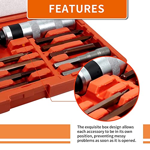AKM Hand Manual Reversible Impact Driver Set Extractor-26 PCS Impact Screwdriver S2 Steel Hex Phillips Slotted Screwdriver Bits Much More Durable Disengage Rusted Fasteners or Frozen Bolts