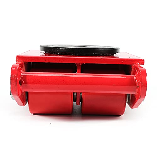 4 Rollers Industrial Machinery Mover, 13200 lbs (6 Tons) Capacity Machinery Skate Dolly, All-Steel Structure, 360 Degree Rotation (Red)