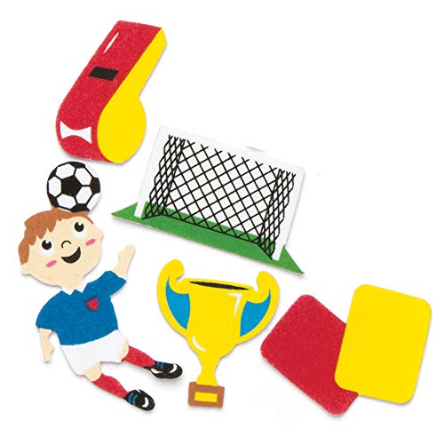 Baker Ross AR505 Soccer Foam Stickers - Pack of 120, for Kids' Crafts and Art Projects, Cards, Party Bags, and Ornaments
