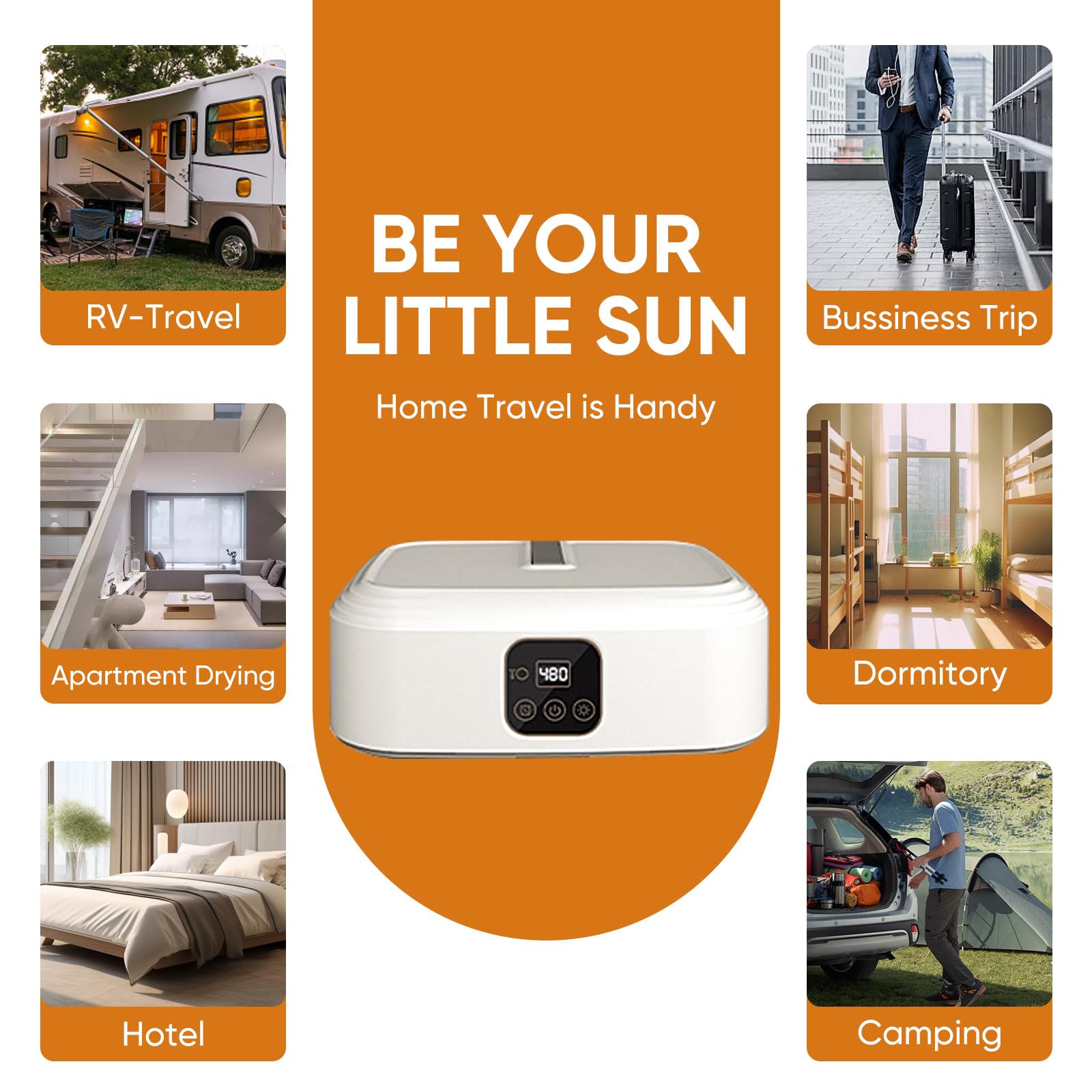 Portable Dryers for Laundry, Mini Clothes Dryer, Dryer Machine for Apartments Dorm Travel RV,Compact Foldable Electric Dryer Machine with Dryer Bag Time Setting Function Led Light and Remote Control
