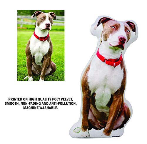 Printtoo Custom Photo Pillow, Unique Birthday Gift Decor, Pet Memorial Pillow Custom, Personalized Shaped Pillow, Pet Portrait Dog Pillows 3D Printing Pillow-14X14