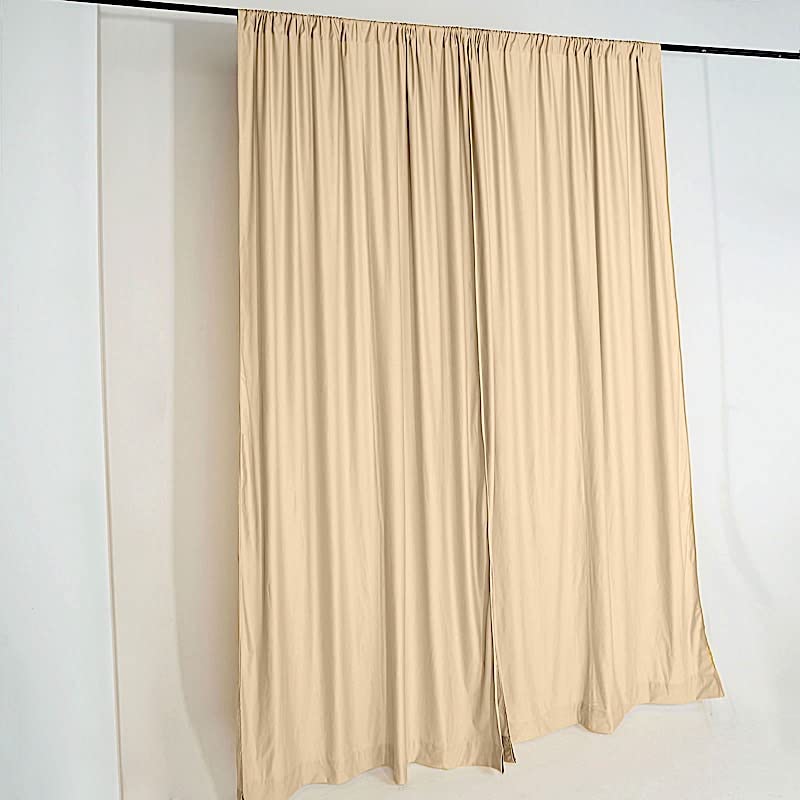 BalsaCircle 10 ft x 10 ft Champagne Polyester Photography Backdrop Drapes Curtains Panels - Wedding Decorations Home Party Reception Supplies