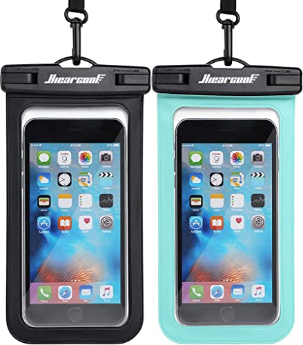 Hiearcool Waterproof Phone Pouch, Waterproof Phone Case for iPhone 14 13 12 11 Pro Max XS Plus Samsung Galaxy With Case Friendly, IPX8 Cellphone Dry Bag Beach Essentials for Cruise Travel -2 Pack-8.3"